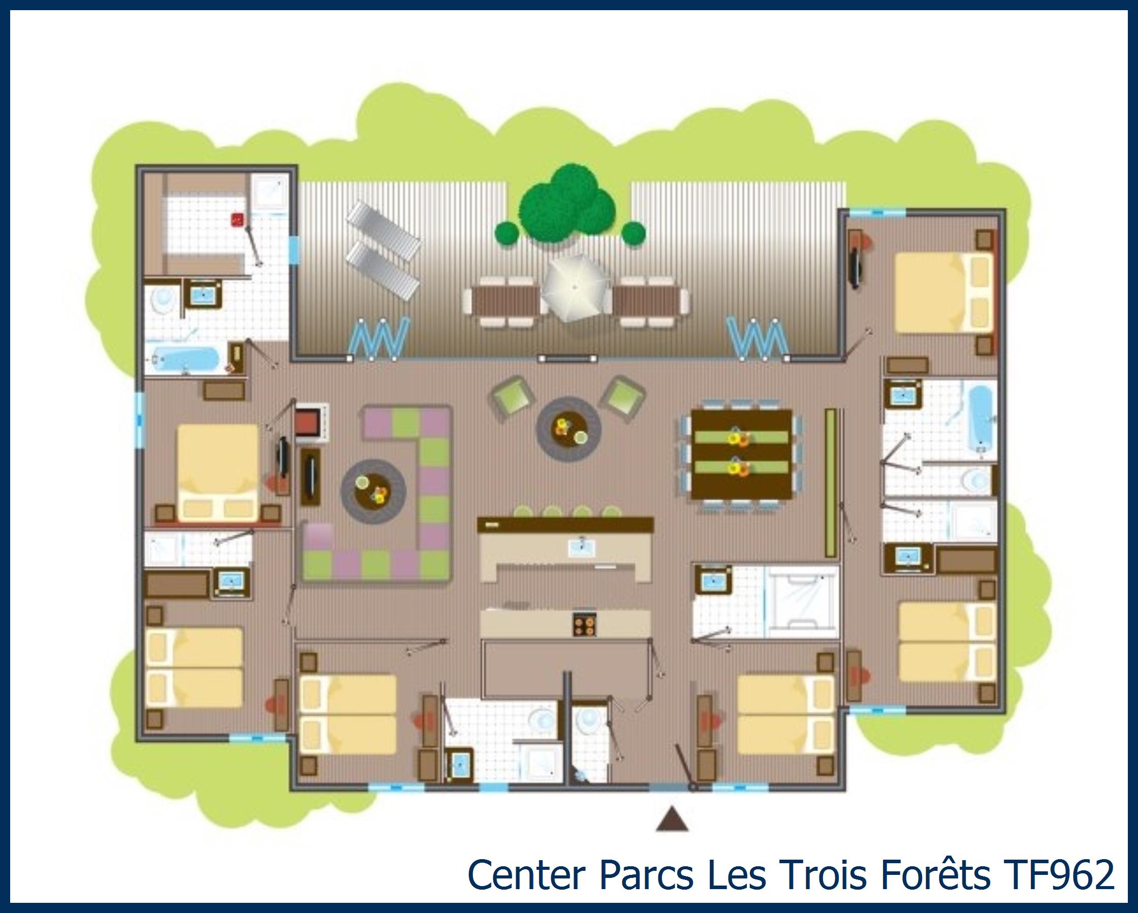 // TF962 - Cottage VIP pour 12 personnes de Center Parcs Les Trois ...